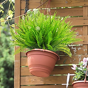 Uieke 6 PCS Artificial Plants Greenery, Fake Boston Fern Plants Bushes Faux Outdoor UV Resistant Daffodils Greenery Shrubs Plastic Plants for Indoor Outside Hanging Planter Home Garden Decor (Green)