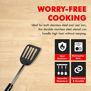 Chef Craft Select Turner/Spatula, 14.5 inch, Stainless Steel/Black