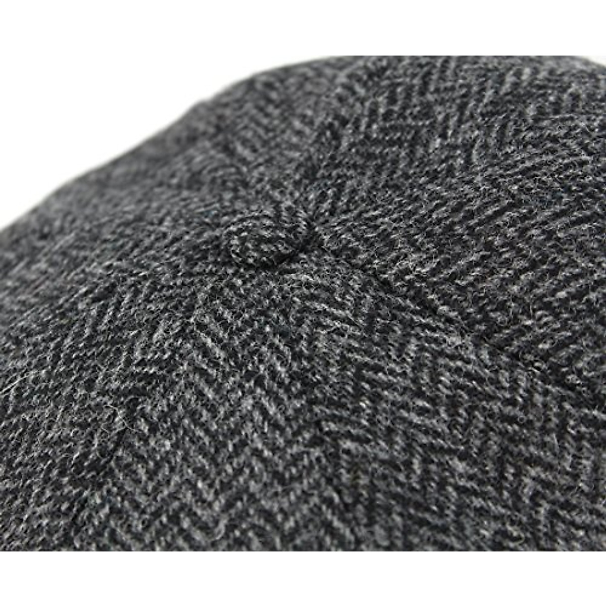 Biddy Murphy Newsboy Hat for Men Irish Flat Cap 100% Wool Tweed, Herringbone, Imported, Large Gray