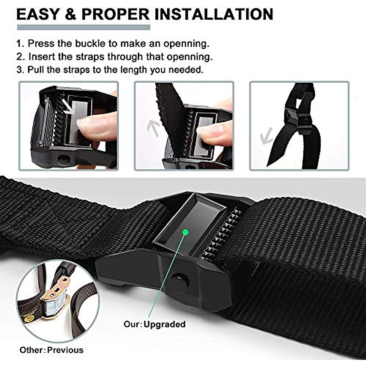 PACEARTH Gymnastic Rings 1100lbs Capacity with 14.76ft Adjustable Buckle Straps Pull Up Exercise Rings Non-Slip Rings for Home Gym Full Body Workout (Black)