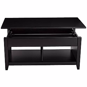 Amazon Basics Lift-Top Storage Rectangular Coffee Table, Black, 40 in x 18 in x 19 in