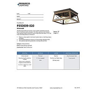 Briarwood Collection Antique Bronze Two-Light Farmhouse Flush Mount Ceiling Light