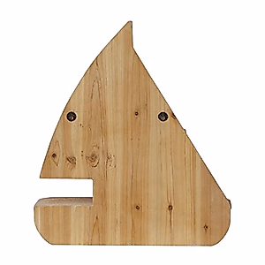 Deco 79 Wood Sail Boat 8 Cubbies Wall Shelf, 21" x 6" x 24", Brown