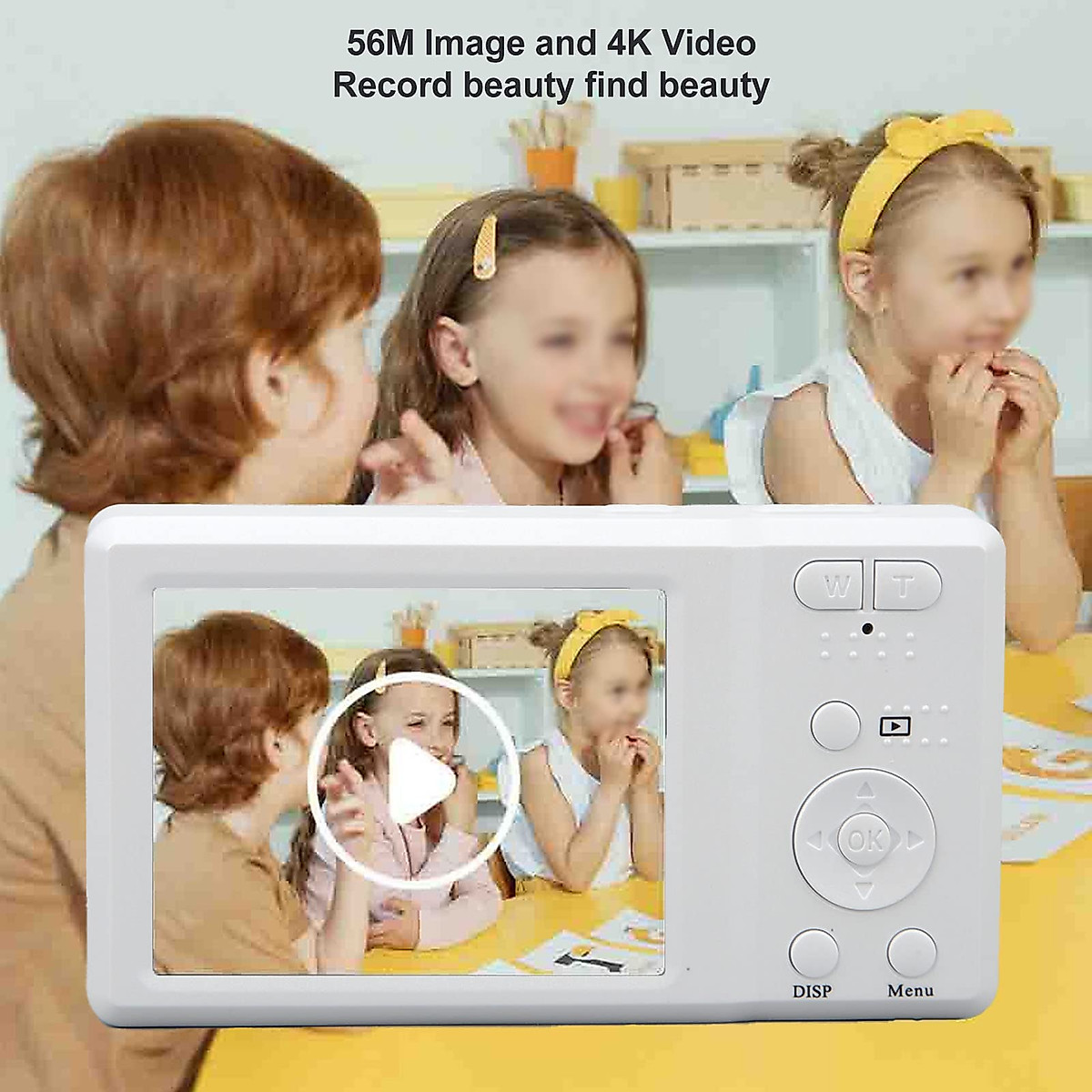 Digital Camera, 56MP 4K Video Camera with 2.7inch 20X Digital Zoom Autofocus, Compact Point Shoot Portable Small Camera with Built in Flash for Teens Students Boys Girls Seniors (Silver)