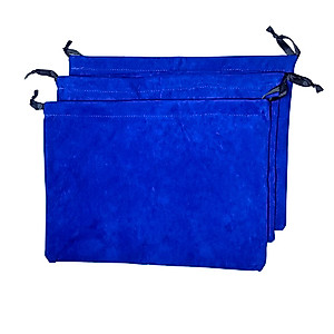 Anti Tarnish Silver Storage Bag 3Pcs, Velvet Fabric Blue Cloth Bag for Silver Storage, Resistant Jewelry Flatware, Silverplate, Silver Storage Silver Protection Bags, 13"x10" 3Pcs