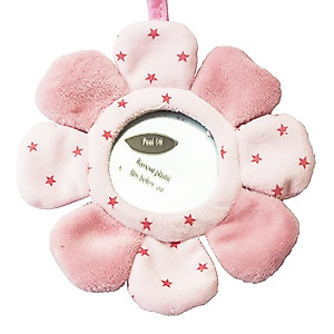 Ymeibe Baby Car Seat Toys, Infant Activity Spiral Plush Toys Hanging Stroller Toys for Baby Girl and Boy with Musical Sheep Rattles with Distorting Mirror (Pink Pig)