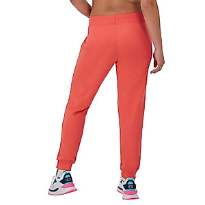 Champion, Powerblend, Fleece Joggers, Comfortable Pants for Women, 29" (Plus, High Tide Coral Script, Small