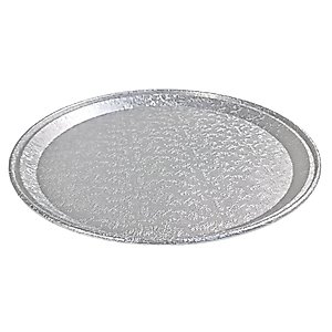 Handi-Foil 12" Flat Aluminum Foil Cater Serving Tray - Round Catering Platter (Trays ONLY - NO LIDS) Pack of 12