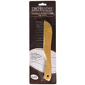 OmniPet Leather Brothers Cocker/Poodle Wooden Handle Comb