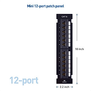 Cable Matters UL Listed 12-Port Cat6, Cat 6 Vertical Mini Patch Panel with 89D Bracket & 110 Punch Down Tool with 110 Blade