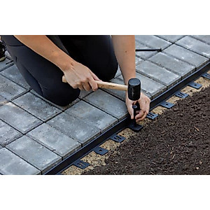 MASTER MARK Dig-Free Landscape Paver, Bricks, Stone Edging, No-Dig Patio Flex Border, Plastic 60 ft. Coil (Black), 1.75 in. Height