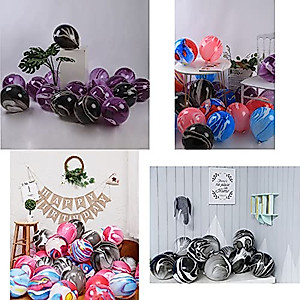 Black Marble Balloons 12 Inch Marble Agate Latex Balloons 50PCS Black and White Marble Balloons Tie Dye Black Balloons for Birthday Party Decorations Wedding Baby Shower Halloween Festival Photobooth