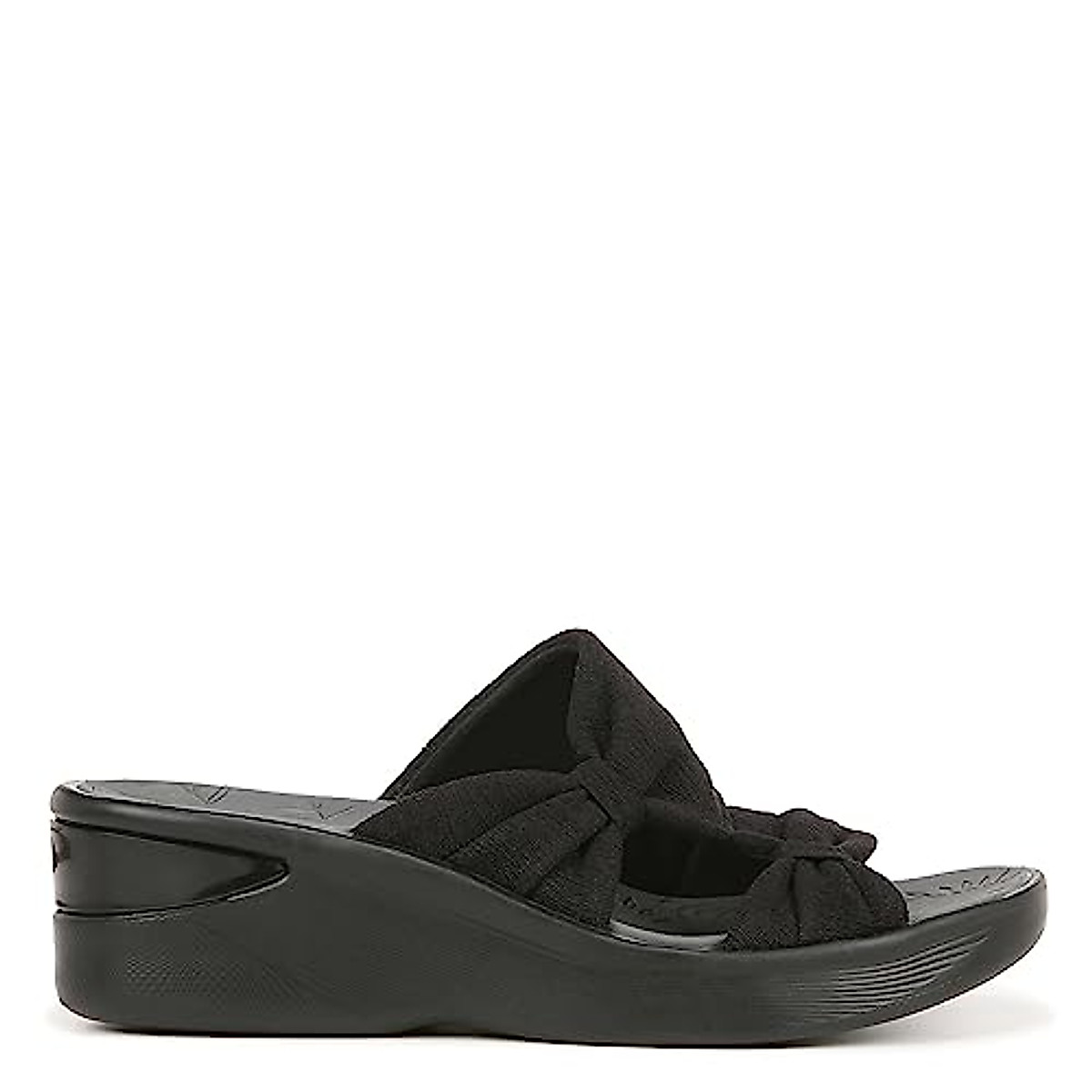 BZees Womens Smile More Slide Sandal, Black, 8.5 US