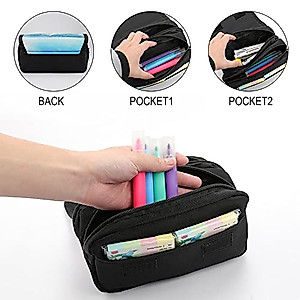 Sumer Beach Large Capacity Pencil Case Multi-Slot Pencil Bag Portable Pen Storage Pouch with Zipper