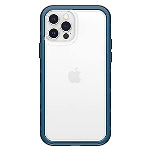 OtterBox Clear case with Colorful Grip Edge for iPhone 12/12 Pro - Blue Glaze (Clear/Blue)