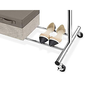 Whitmor Heavy-Duty 2-Rod Extendable Clothing Garment Rack, Chrome