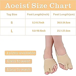 FSHERO Bunion Corrector for Women,Toe Straightener Pain Relief Socks,Bunion Splint,Non-Surgical Hallux Valgus Corrector for Day and Night(Large,Skin)