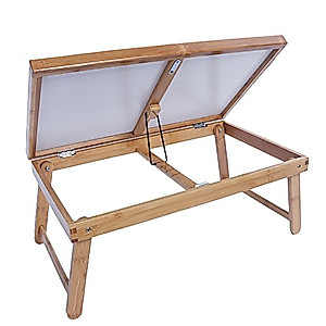 DESIGNSCAPE3D Premium Dining Table Tray Table Top Adjustable Wood Color & White Plank