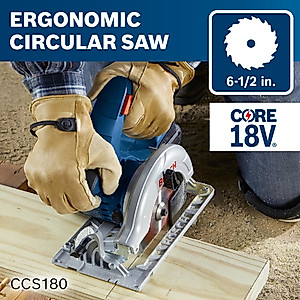 BOSCH GXL18V-601B25 18V 6-Tool Combo Kit with 2-in-1 Bit/Socket Impact Driver, Hammer Drill/Driver, Reciprocating Saw, Circular Saw, Angle Grinder, Floodlight and (2) CORE18V 4.0 Ah Compact Batteries