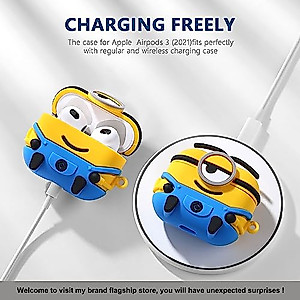 CULIPPA for AirPods 3 Case Cover for Airpods 3nd Generation Silicone Protective Case Cool Cartoon Skin Portable & Shockproof Design for Women Girls with Keychain for Apple Airpods 3 Charging Case