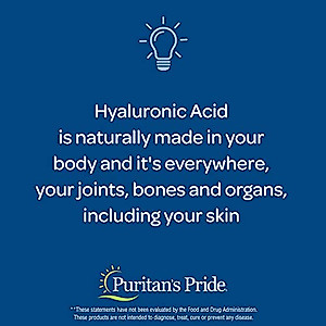 Puritans Pride Hyaluronic Acid 100 Mg-120 Capsules, 120 Count