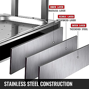 Electric Food Heat Lamp, tainless Steel Commercial Warmer, Buffet Fries Warming Dump Station, for Chips Churros Fried Food, Suitable for Restaurants, canteens, Kitchens, supermarkets, Bakeries