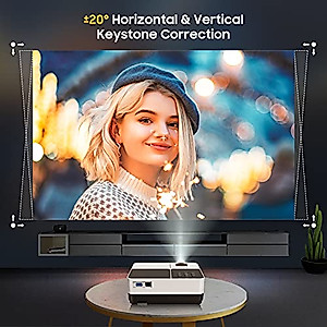 Video Projector, ARMAX Movie projector with Full HD 1080P & 170'' Display Supported,Protable Projector for Outdoor & Indoor with 40000 hrs LED Lamp Life,Compatible with TV Stick,HDMI,VGA,USB