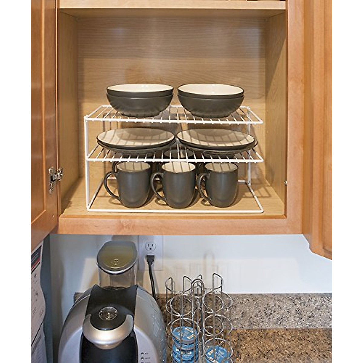 Panacea Grayline 40126, Large Two Shelf Organizer, White