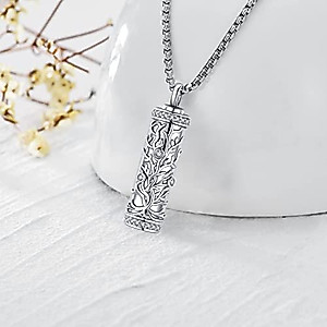 LOOVE Tree of Life Urn Necklace for Ashes Sterling Silver Tree of Life Cremation Jewelry for Ashes for Women