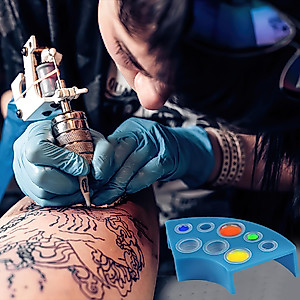 300Pcs Tattoo Ink Caps with 2 Cups Holders - 300Pcs Mix Sizes Disposable Tattoo Ink Cups for Pigment Tattoo Kit, Tattoo Supplies, Tattoo Accessory (#9mm, 13mm, 15mm)