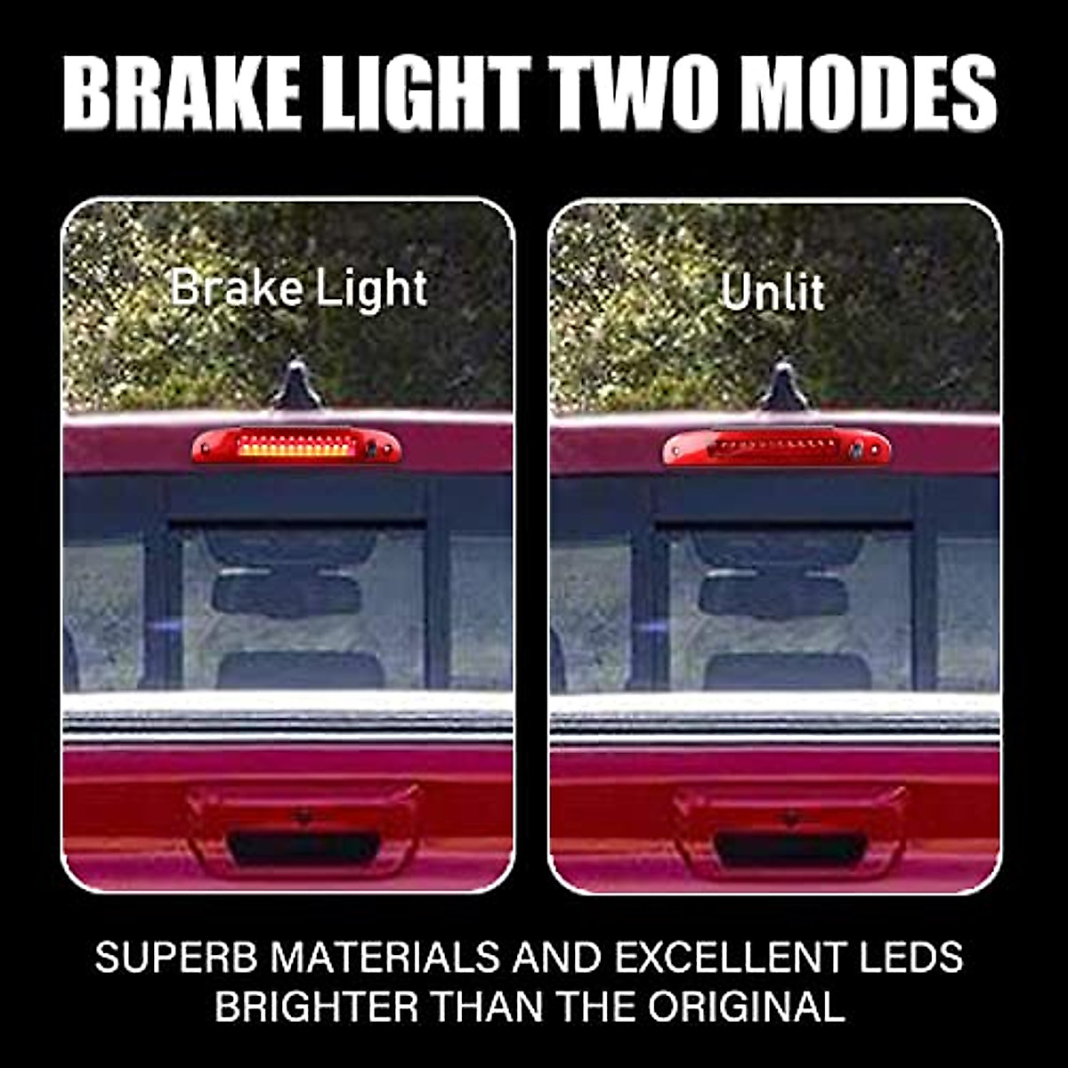 LED 3rd Third High Mount Tail Brake Light For 2002-2010 FORD EXPLORER, 2008-2012 Ford Escape (Chrome Housing Red Lens)