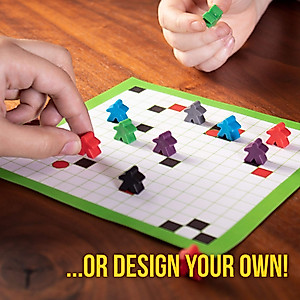 Brybelly 100 Wood Meeples| 16mm Extra Board Game Pieces in 10 Colors|Bulk Replacement Tabletop Games & Strategy Game Expansion