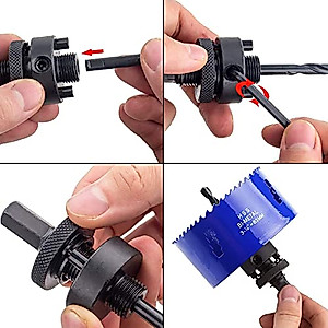 LANIAKEA 3-1/4-Inch Bi-Metal Hole Saw 83MM M42 Annular Hole Cutter HSS Variable Tooth Pitch Holesaw Set with Arbor Blue for Home DIYer