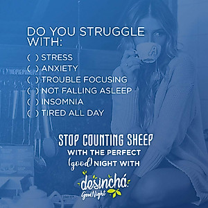 Desincha Nighttime Herbal Tea I Caffeine Free - Herbal Tea I Supports Relaxation & Quality Sleep I Bedtime Tea Made With Natural Ingredients I #1 Tea Brand in Brazil I 60 Day Supply