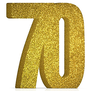 70th Birthday Decorations for Men and Women,70th Anniversary Decorations,Gold Glitter 70th Birthday Party Centerpieces for Table Decorations,70 Table Topper Decor