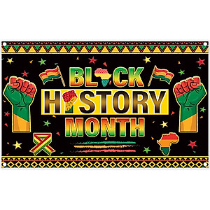 Swepuck 68x45inch Black History Month Backdrop Afro African American Festival Heritage Photography Background Kids Classroom Cultural Holiday Decoration BHM Worthwhile Commemoration National Banner