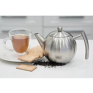 Stainless Steel Tea Pot With Removable teapot Infuser For Loose Leaf & Tea Bags - Dishwasher Safe & Heat Resistant - 1.5 Liter - By Venoly