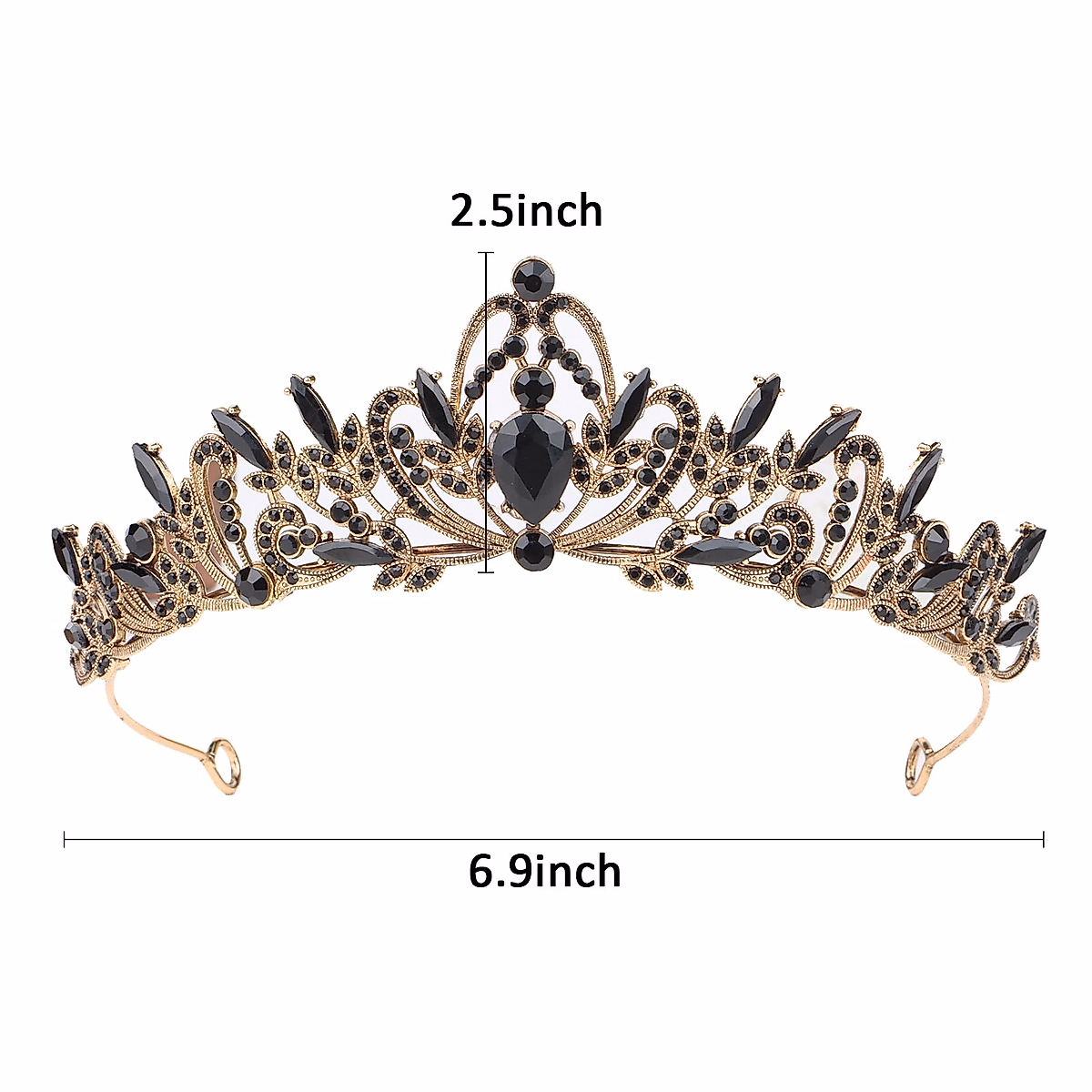 ANBALA Black Crowns for Women Tiaras for Wedding Tiaras and Crowns Crystal Princess Crown for Birthday Halloween