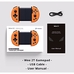 FLYDIGI Wee2T Mobile Game Controller Telescopic for Android of MOBA, Unique Tensile Design, Compatible with The Mobile of 3.5-6.3 Inch (75-165mm). Not Support iOS 13.4 and Above