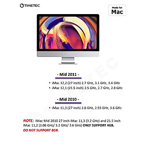 Timetec 32GB KIT(4x8GB) Compatible for Apple DDR3 1333MHz PC3-10600 CL9 for iMac (Mid 2010 27 inch, Mid 2011 21.5/27 inch) SODIMM Memory Module MAC RAM Upgrade for iMac 11,3 / iMac 12,1 / iMac 12, 2