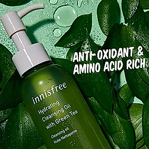 innisfree Green Tea Hydrating Cleansing Oil Face Cleanser Makeup Remover , 5.07 Fl Oz (Pack of 1)