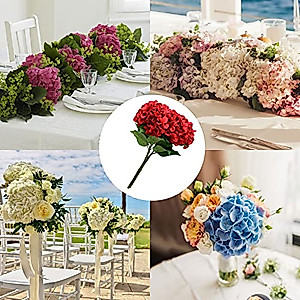 Softflame Artificial/Fake/Faux Flowers - Hydrangea Red 4PCS for Wedding, Home, Party, Restaurant