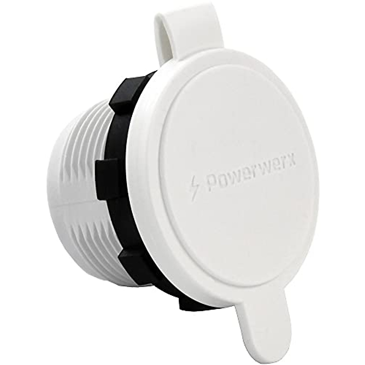 Powerwerx PanelPole2-White, Panel Mount Housing for Two Anderson Powerpole Connectors with a Weather Tight Cover in White