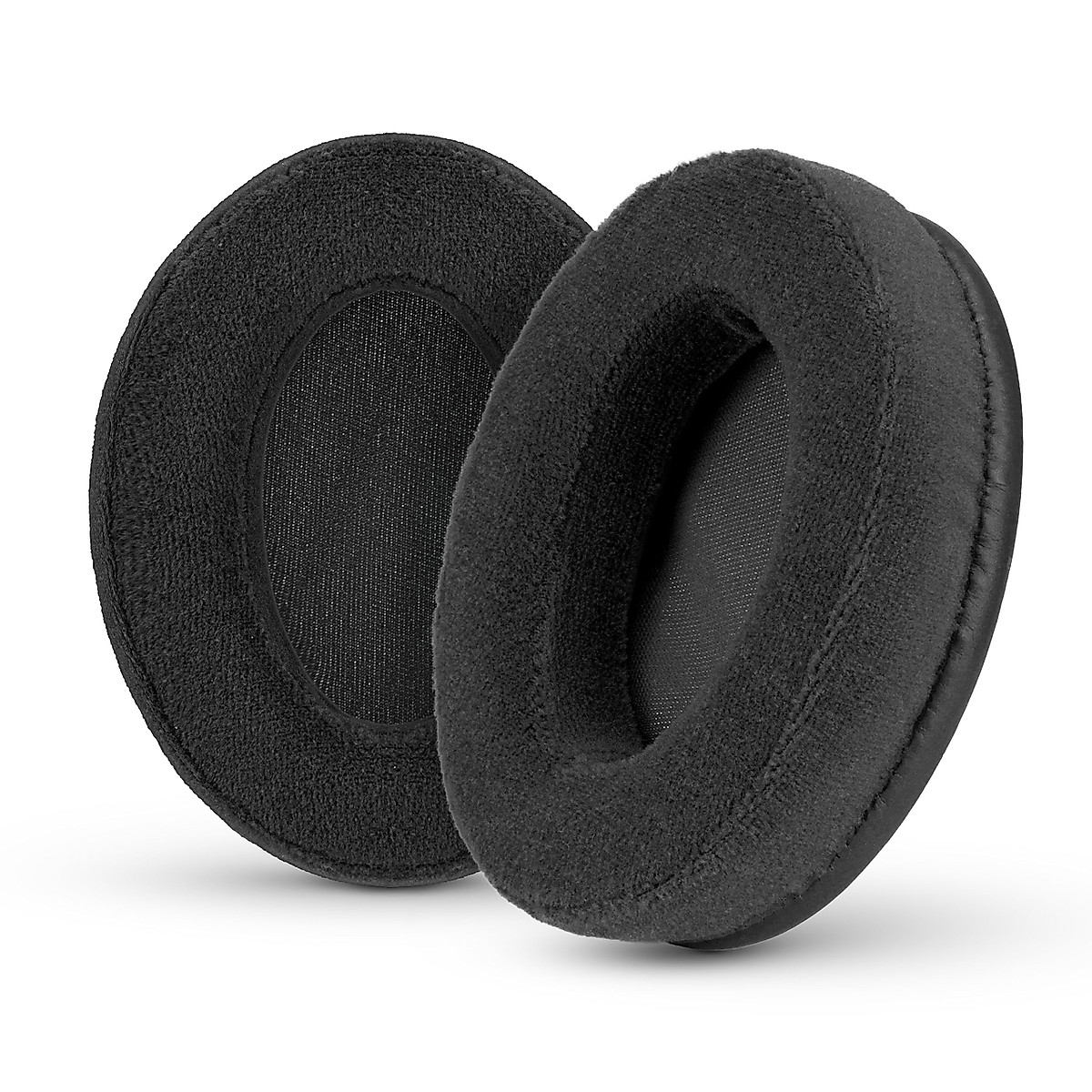 Velor Replacement Ear Pads for HyperX Cloud & Alpha, ATH M50X, Steelseries Arctis, Logitech G Pro & More Headphones, Soft Velour, Memory Foam & Long Lasting Earpads by Brainwavz - Black