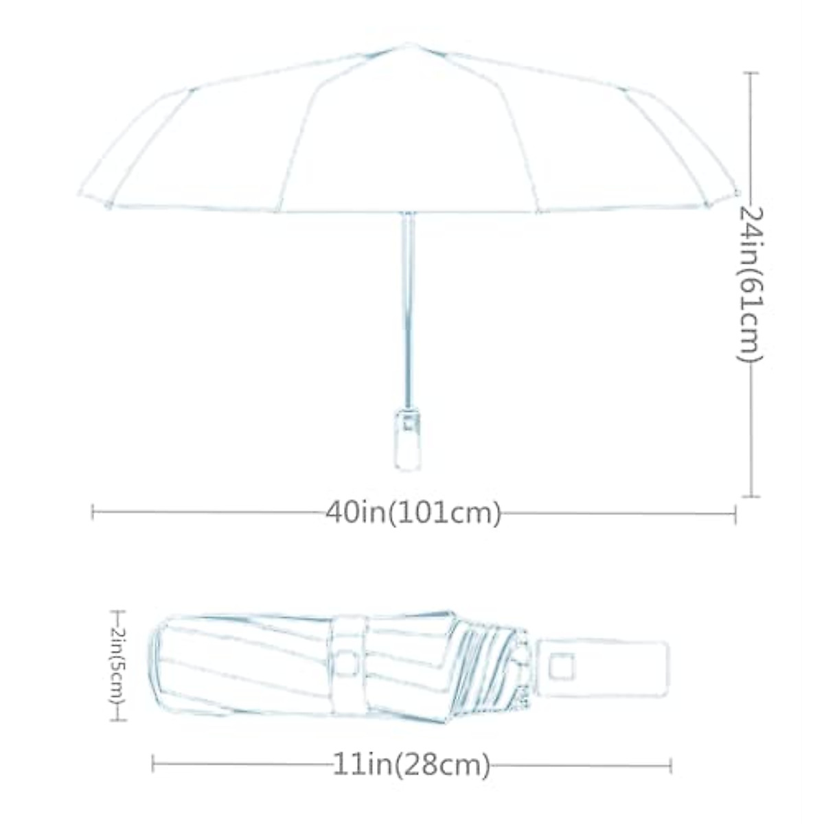 SUTMDO Umbrellas for Rain,Sun UV Umbrella, Travel Umbrella, Automatic, Strong Steel Shaft, Folding and Portable Umbrella (30bai)