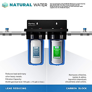 iSpring F2WGB21BPB Whole House 4.5"x10" Water Filtration CTO Carbon Block and Lead Reducing Water Filter Replacement Cartridge Pack Set