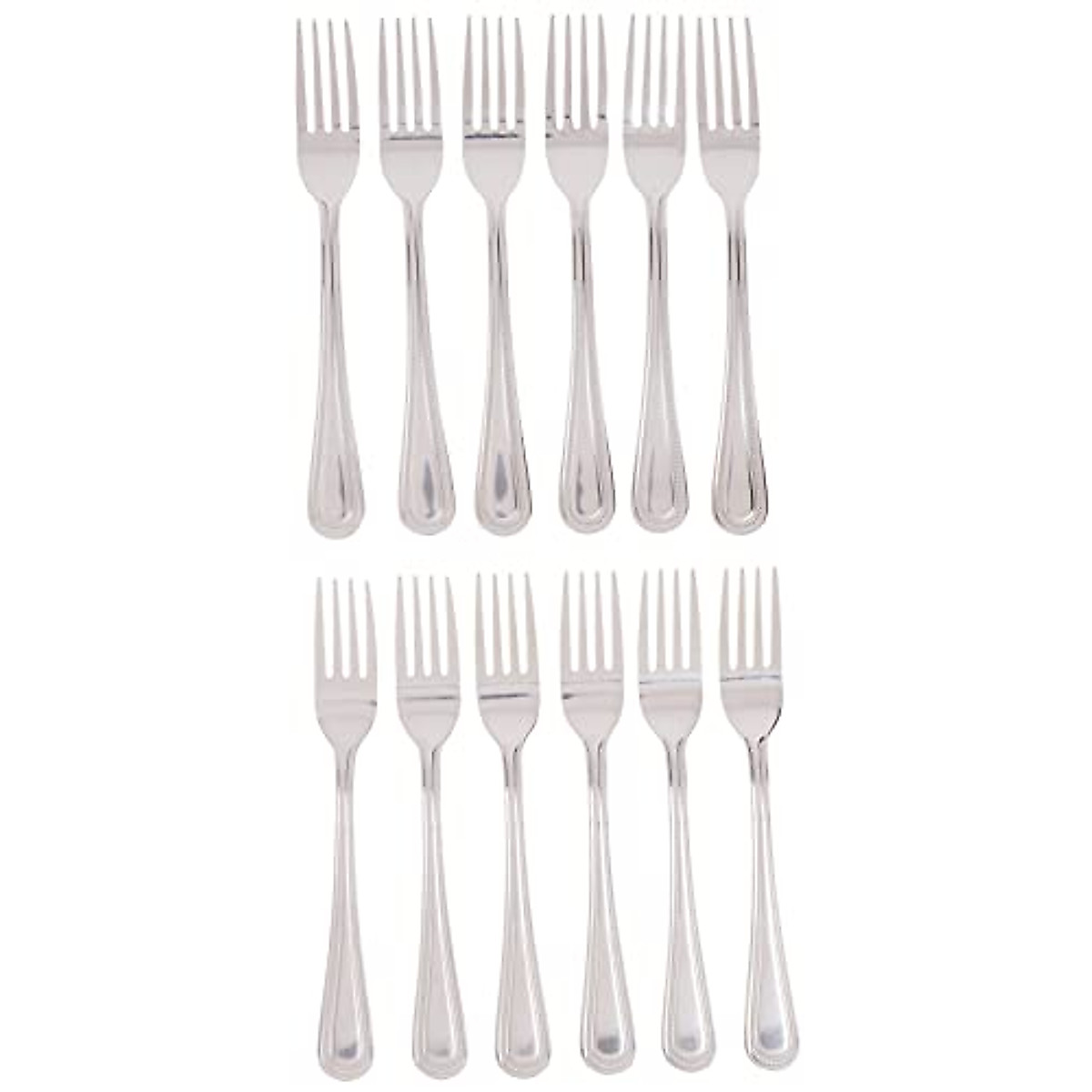 Winco 12-Piece Dots Dinner Fork Set, 18-0 Stainless Steel,Silver