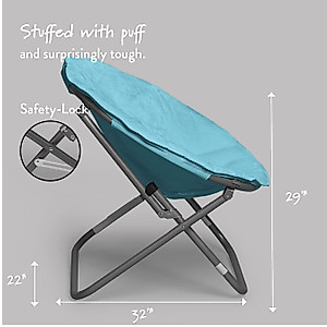 Urban Lifestyle Faux Fur Saucer Chair, Light Blue