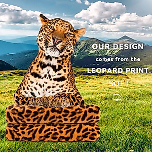 Leopard Blanket Cozy Warm Cheetah Print Throws and Blankets Fuzzy Plush Fleece Blankets with Leopard Print for Sofa, Couch, Bed 60 * 80 Inch