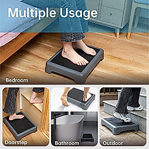 StrongTek One Step Stool for Adults and Elderly, Plastic Stair Riser with Non-Slip Surface and Feet, Portable for Shower, Bathtub, Car, Outdoor, Mobility Step Platform 350 lbs Capacity